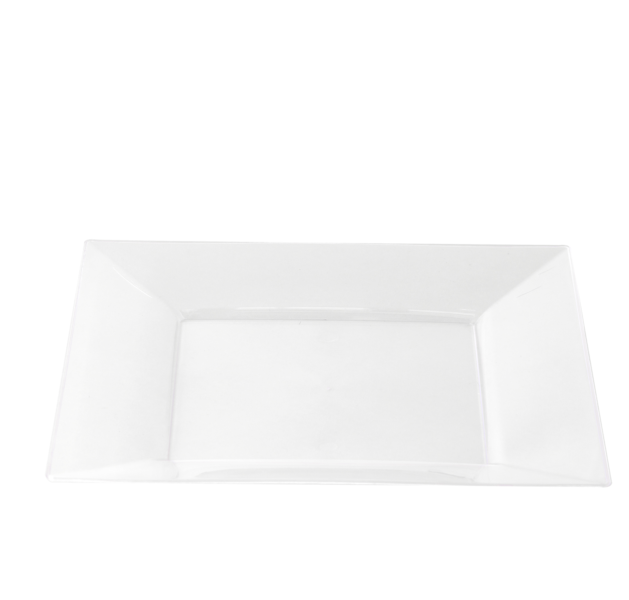 12 Pack- Premium Disposable 9" Square Plate- Clear - Jacks Dollar