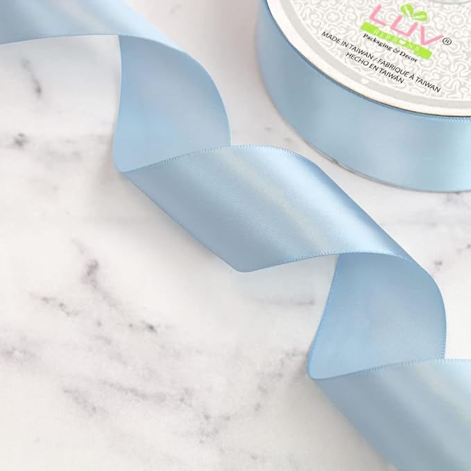 50 Yard- 1.5" Single Faced Satin Ribbon-Light Blue - Jacks Dollar